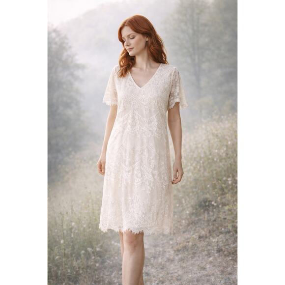 Sundance | Dresses | Sundance Ivory Lace Dress Xl Boho Romantic Short ...